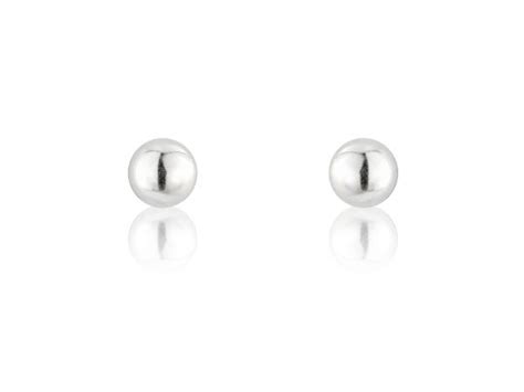 9ct White Gold Small Plain Gold Ball Studs Earrings