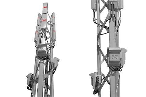 현대 산업 그림 5g 거 대 한 셀룰러 네트워크 돛대 또는 타워 흰색 절연에 고립3d 그림 0명에 대한 스톡 사진 및 기타