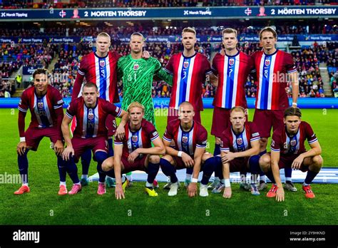 Oslo 20241010 Norways Team During The Nations League Soccer Match