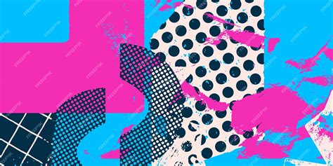 Premium Vector Contemporary Abstract Print Header Background Pattern With Different Shapes And