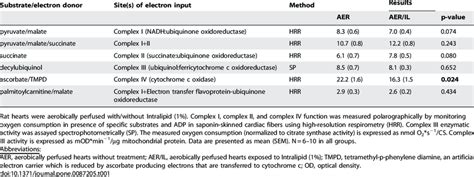 Assessment Of Mitochondrial Respiratory Chain Function Download Table
