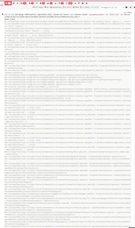 Unauthenticated AuthenticationException No Matching Records Issue Snipe Snipe It