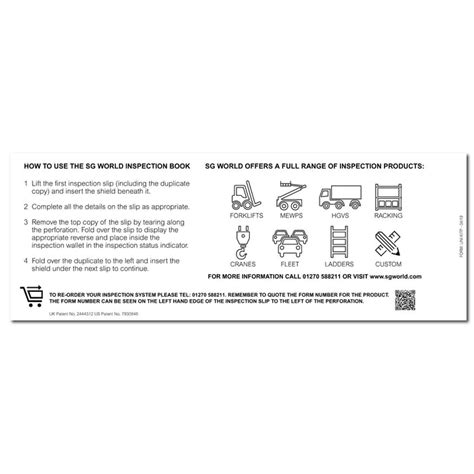 Vna Truck Pre Use Daily Inspection Checklist Pad Of 30 — Sg World