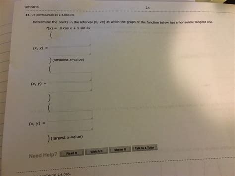 Solved Determine The Points In The Interval Pi At Chegg