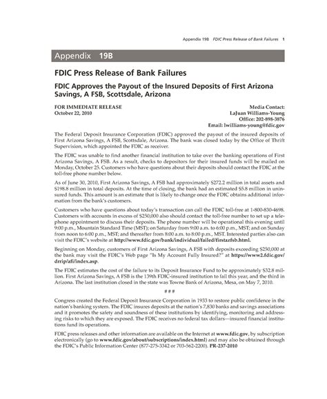 Topic 3 Appendix 19b Lecture Notes From The Course On The Role Of Banks Appendix 19b Fdic