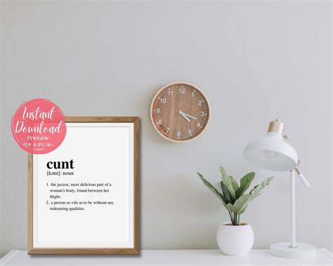 Cunt Definition Print Edgy Vulgar Wall Art Digital Download Etsy
