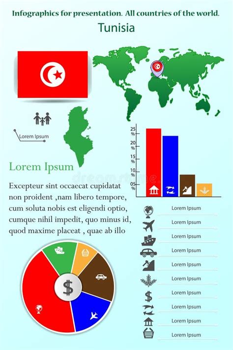 Tunisia Infographics For Presentation Stock Illustration