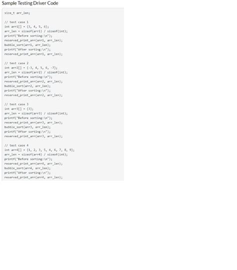 Solved Here Is The Psuedocode For Bubble Sort Your Job Is