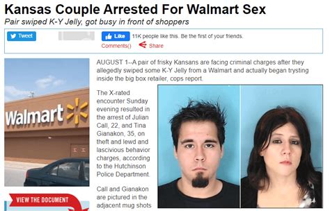 Kansas Couple Arrested For Walmart Sex R Peopleofwalmart