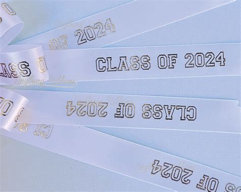 Block Letter Class Of 2024 With Cap 7 8 Inch Custom Occasion Ribbon