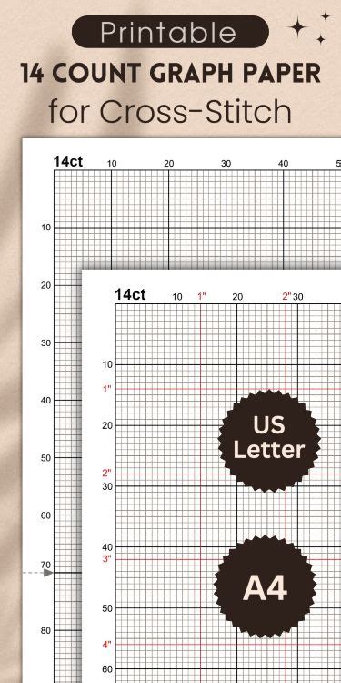 14 Count Graph Paper For Cross Stitch With Inch Grid Printable Cross Stitch Grid For Creating