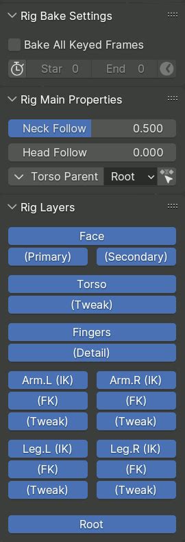 Generated Rig Features Blender 43 Manual