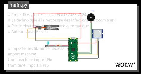 MicroPython Pi Pico LED Detecteur De Mouvement Copy Wokwi ESP STM Arduino Simulator