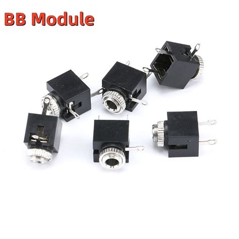 10pcs 3 5mm Stereo Jack Socket Audio Jack Connector Pcb With Nut 301m Stereo Shopee Philippines