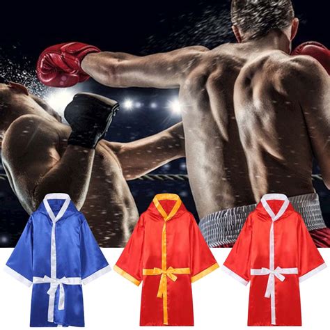 Soumake Boxing Robe Silky Comfortable Loose Fit Long Sleeve Hooded Show