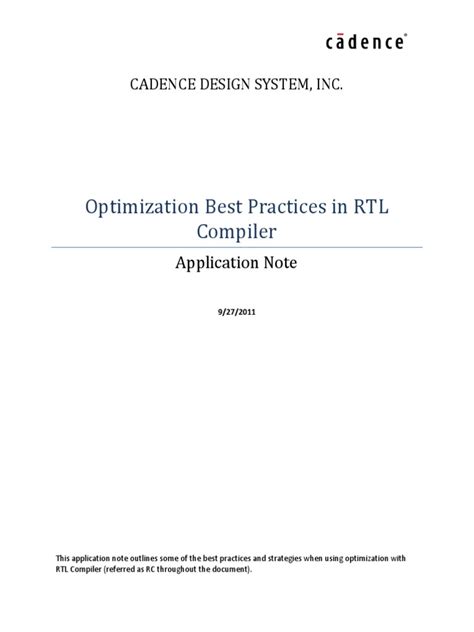 rc optimization best practices pdf top down and bottom up design
