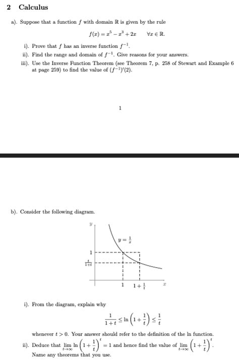 solved 2 calculus a suppose that a function f with domain