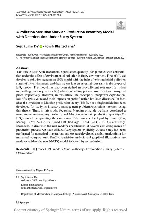 A Pollution Sensitive Marxian Production Inventory Model With Deterioration Under Fuzzy System
