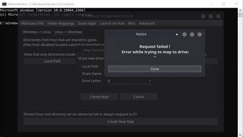 unable to share a folder from linux host to windows · issue 94