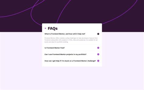 Frontend Mentor Responsive Functional Faq Accordion Htmlcss Only Coding Challenge Solution