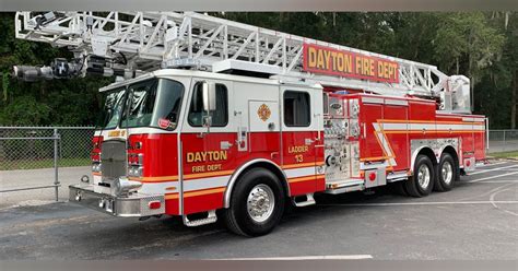 Dayton Oh Fire Department New Fire Ladder Truck Delivery Firefighters