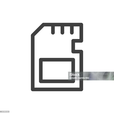 흰색 배경에 Sd 카드 라인 벡터 아이콘입니다 편집 가능한 획 완벽한 픽셀 모바일 및 웹용 윤곽선 벡터 그래픽 데이터에 대한
