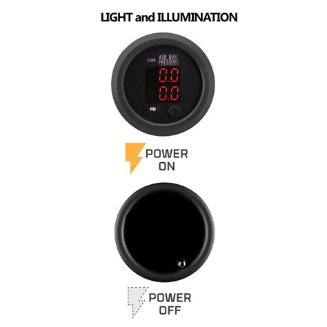 Air Pressure Gauge Dual Digital Display RED NPT Sensor Air Ride Suspension AIR ON BOARD AOB