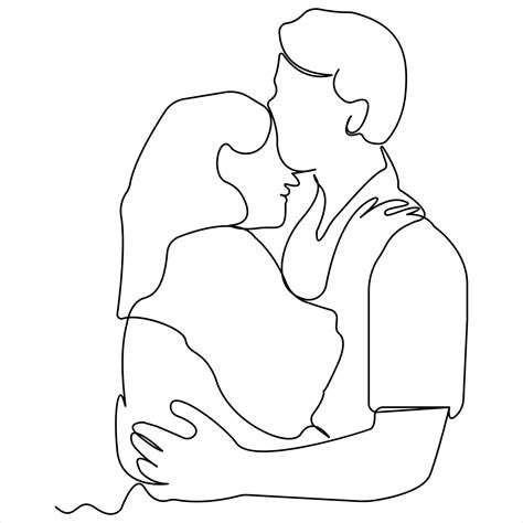 Couple Outline Sketch