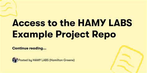 access to the hamy labs example project repo — hamy labs hamilton