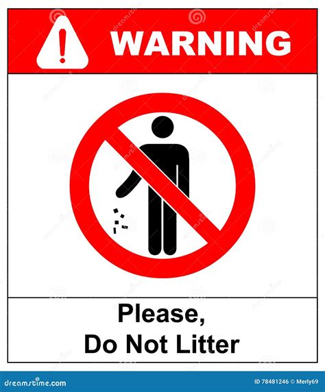 No Littering Sign Vector Illustration Do Not Litter Prohibition Sticker
