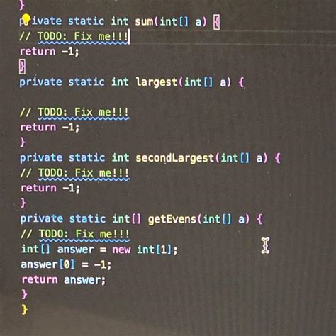 Solved Todo Fix Me Return −1 Private Static Int