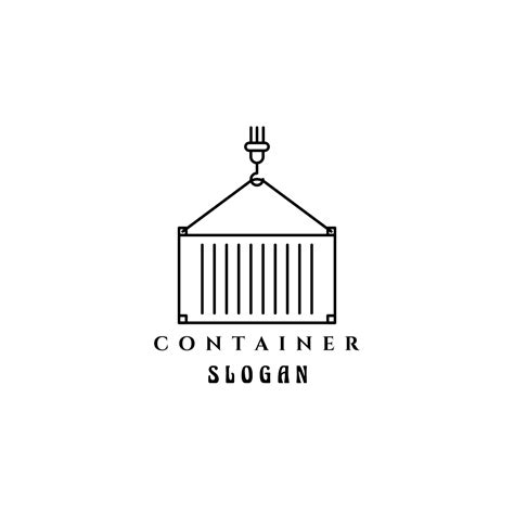 Contenedor Línea Arte Icono Logotipo Minimalista Vector Ilustración