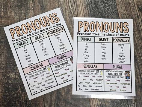 Mini Anchor Charts Pronouns Option 2