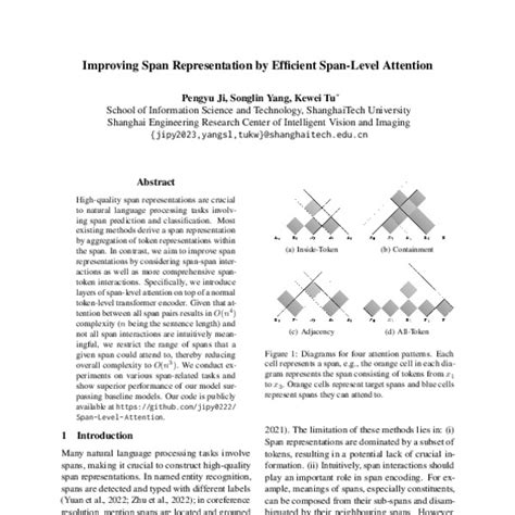 improving span representation by efficient span level attention acl