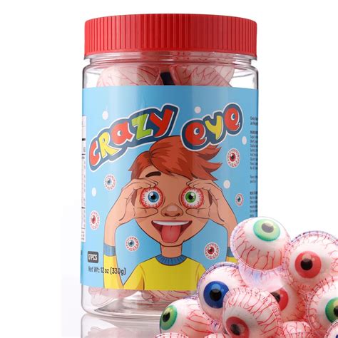 Gummy Candy Gomitas Grandes Rellenas De Gelatina Caramelos De Gomita Crazy Eye 17 Piezas
