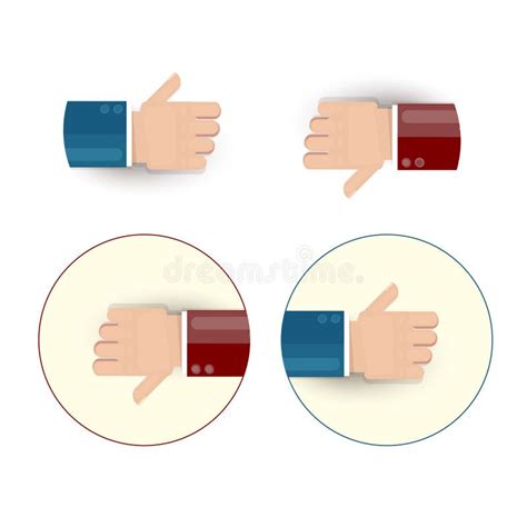 Set Of Vector Images Voting For And Against Stock Vector Illustration Of Sign Leadership