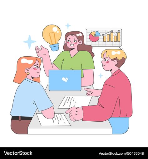 Collaborative Brainstorming Concept Flat Vector Image