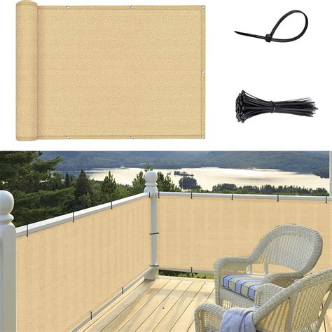 Sunny Guard 3x10 Sand Balcony Privacy Screen Fence Apartments Railing