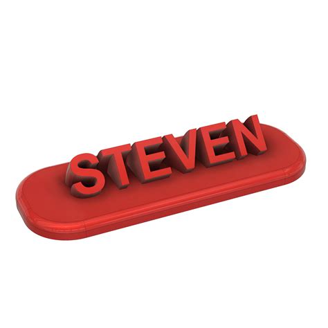 Stl File Steven Name Tag・3d Print Object To Download・cults