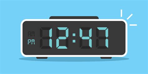 Digital Clock Number Icon Illustration In Flat Style Lcd Watch Vector