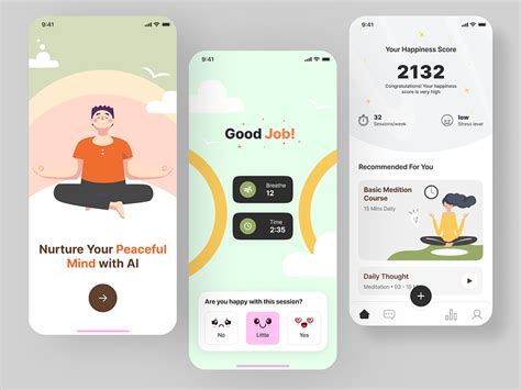Meditation App Design Mobile App By Lazy Kar For Lazyinterface Ui Ux