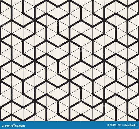 Vector Seamless Geometric Pattern Simple Abstract Lines Lattice Repeating Triangle Grid Tiling