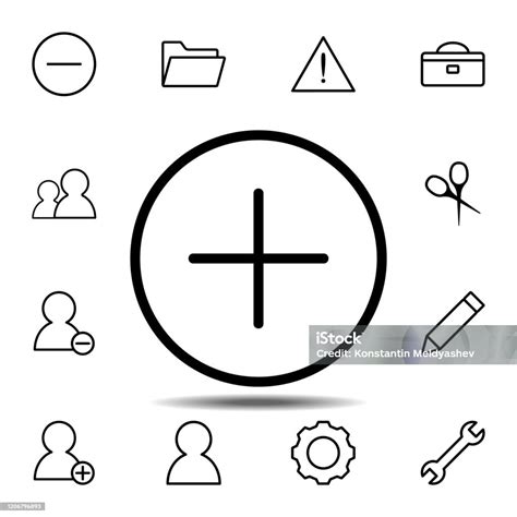 Ilustración De Más Icono Línea Delgada Simple Elemento Vectorial De