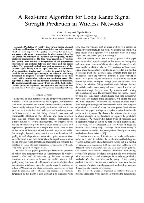 pdf a real time algorithm for long range signal strength prediction