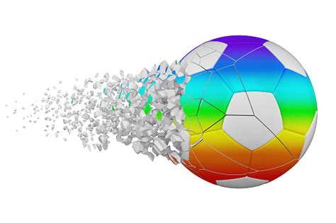 산 산 조각 축구 볼 3d 현실 래스터 그림입니다 폭발 효과 함께 축구 공입니다 고립 된 디자인 요소입니다 3차원 형태에 대한 스톡 사진 및 기타 이미지 Istock