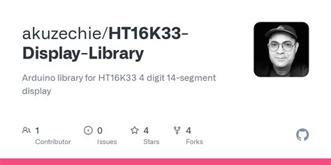 Github Akuzechieht16k33 Display Library Arduino Library For Ht16k33 4 Digit 14 Segment Display