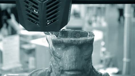 3d Printer Printing Close Up Process Creating Three Dimensional Model