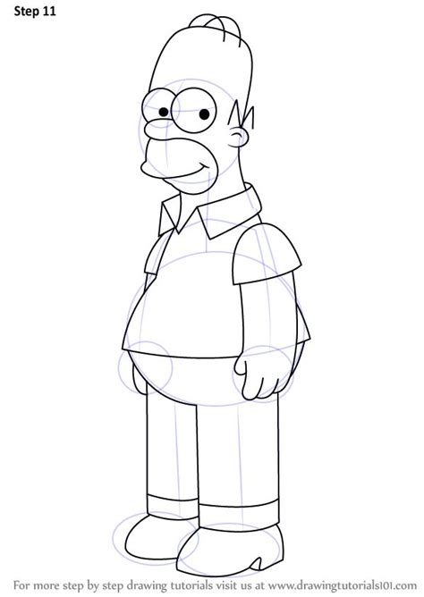Learn How To Draw Homer Simpson From The Simpsons The Simpsons Step