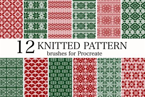 Knitted Pattern Brushes For Procreate Graphic By Yuliarty Creative Fabrica
