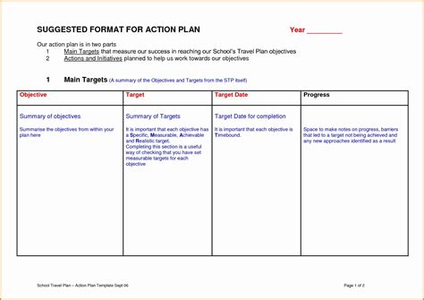 √ Free Printable Education Action Plan Template